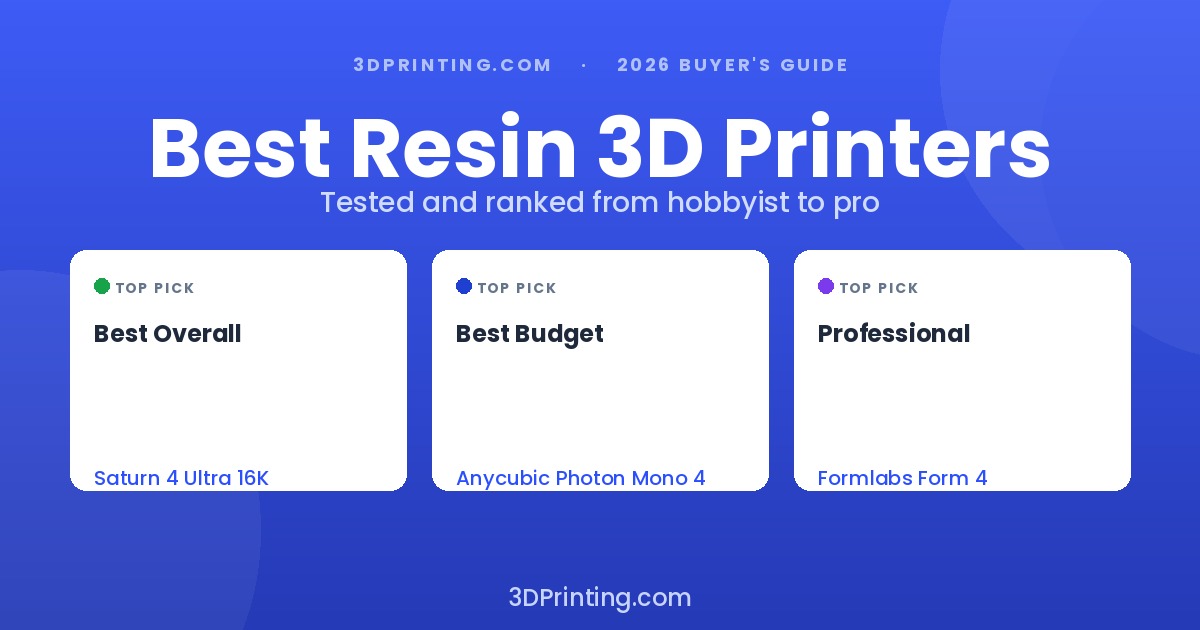 Best Resin 3D Printers 2026: 14 Picks From Hobbyist to Pro