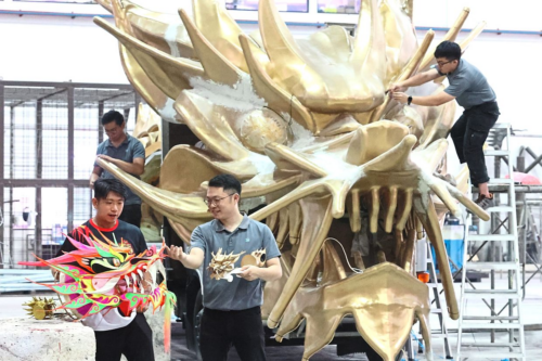 Giant 3D Printed Golden Dragon Revealed at Johor's Chingay Festival ...